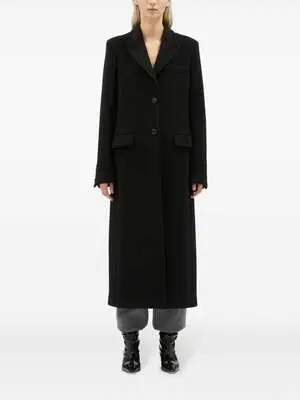 MSGM Notched-lapel Button-fastening Coat - Black