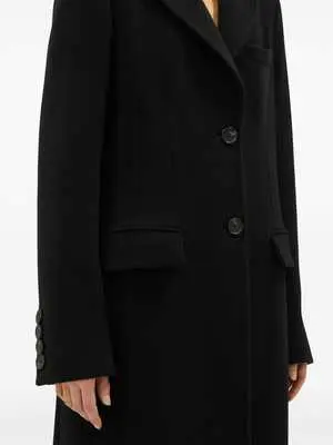MSGM Notched-lapel Button-fastening Coat - Black