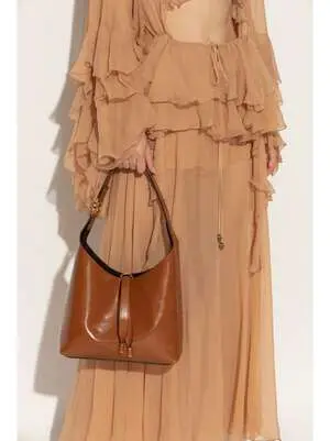 Chloé Marcie Leather Tote Bag - Brown