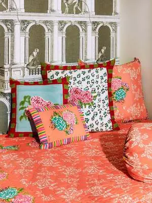 LISA CORTI Medium Leopard Stripes Cushion
