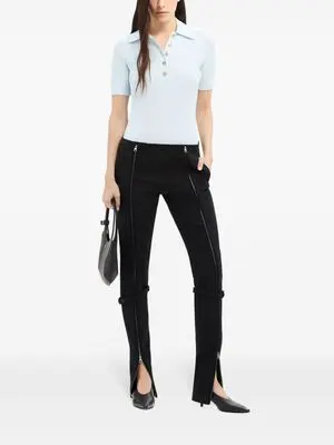 COURREGES Signature Ribbed Polo Top - Blue