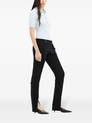 COURREGES Signature Ribbed Polo Top - Blue