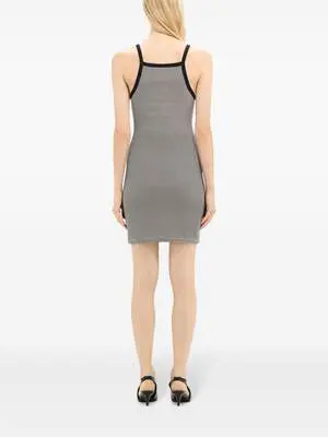 COURREGES Contrast-trim Houndstooth Mini Dress - Black