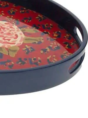 LISA CORTI Leopard Flower Wood Tray