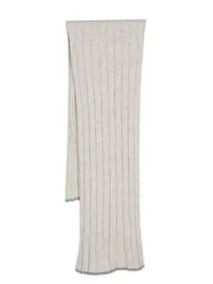 Brunello Cucinelli Mélange-effect Knitted Scarf - Neutrals