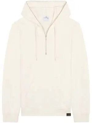 COURREGES Zipped Fleece Hoodie - White