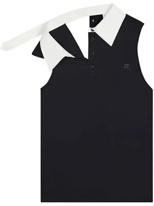 COURREGES Logo-appliqué Polo Top