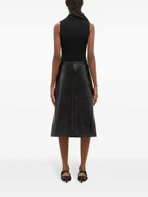 COURREGES Contrast Frame Ribbed Tank Top - Brown
