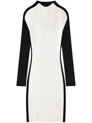 COURREGES Contrast-frame Ribbed Knit Mini Dress