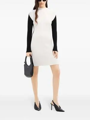 COURREGES Contrast-frame Ribbed Knit Mini Dress