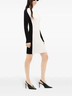 COURREGES Contrast-frame Ribbed Knit Mini Dress