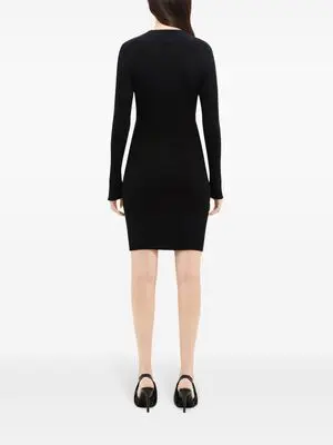 COURREGES Contrast-frame Ribbed Knit Mini Dress