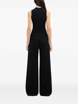 COURREGES Contrast Frame Ribbed Tank Top - Black