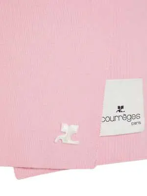 COURREGES Logo-embroidered Knitted Scarf