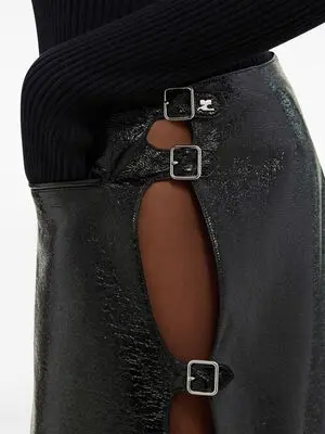 COURREGES Buckled Coated Miniskirt