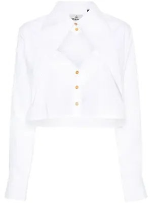 VIVIENNE WESTWOOD Cut-off Heart Cropped Shirt - White