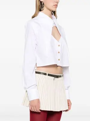 VIVIENNE WESTWOOD Cut-off Heart Cropped Shirt - White