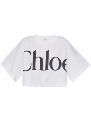 Chloé Logo-print Crop Top - White