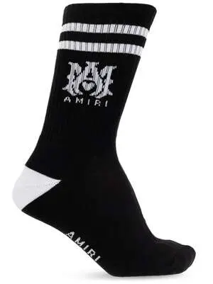 Amiri Striped Jacquard Socks - Black