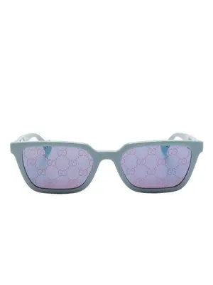 Gucci Rectangle-frame Sunglasses - Blue