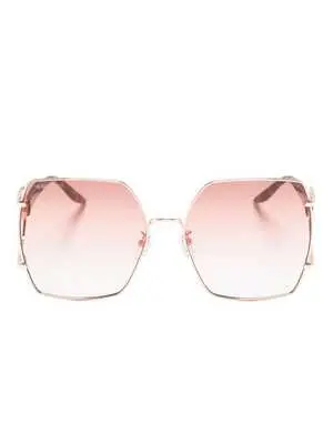 Gucci Double G Oversize-frame Sunglasses - Gold