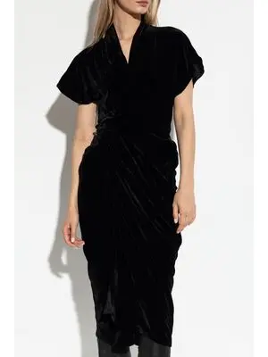 Rick Owens Velvet Wrap Dress