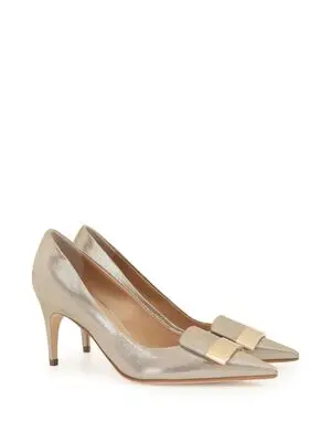 SERGIO ROSSI 45mm Laminated Leather Pumps - Metallic