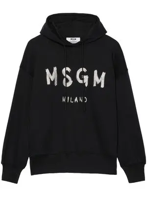 MSGM Logo-print Cotton Hoodie
