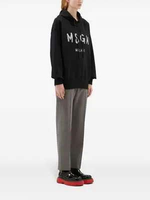 MSGM Logo-print Cotton Hoodie