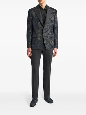 Etro Peak-lapel Jacquard Blazer - Blue