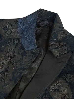 Etro Peak-lapel Jacquard Blazer - Blue