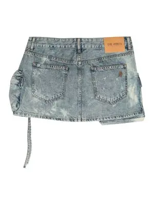 Attico Fay Bleach-wash Mini Skirt - Blue