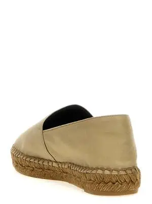 Saint Laurent Logo Embroidery Espadrilles - Beige
