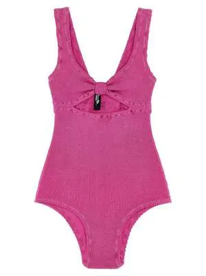 Remain Birger Christensen X Reina Olga Crinkle One-piece Swimsuit - Fuchsia