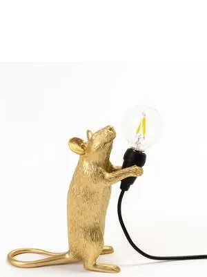 SELETTI X Marcantonio 'mouse Step Lamp - Gold