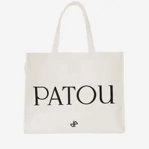 Patou Large Cotton Canvas Tote Bag