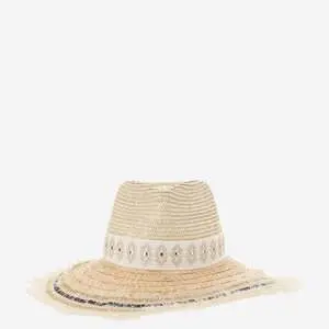 FERRUCCIO VECCHI Straw And Viscose Hat - Beige