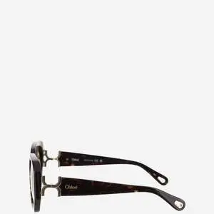 Chloé Tortoiseshell Logo Sunglasses