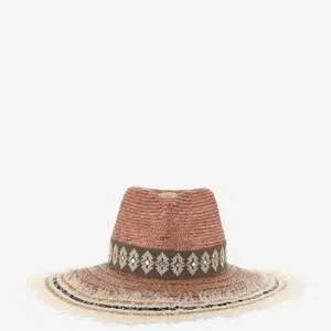 FERRUCCIO VECCHI Straw And Viscose Hat With Embroidery - Red