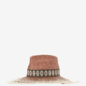 FERRUCCIO VECCHI Straw And Viscose Hat With Embroidery