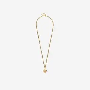 Patou Brass Necklace With Logo Charm - Golden