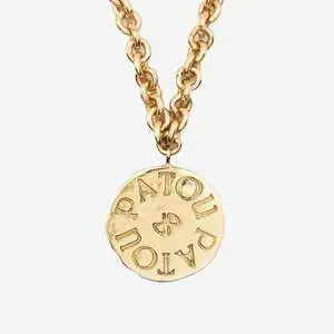 Patou Brass Necklace With Logo Charm
