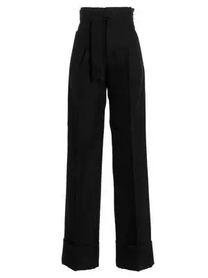 CAPASA Check Wide Leg Trousers