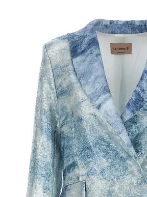 LE TWINS Como Sequined Blazer - Light Blue