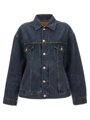 Balenciaga Hourglass Denim Jacket - Blue