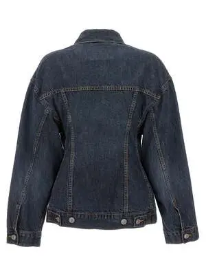 Balenciaga Hourglass Denim Jacket - Blue