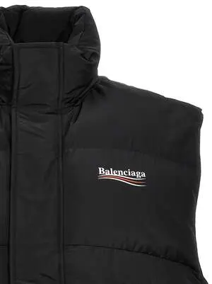 Balenciaga Puffer Cocoon Political Campaign' Vest In Black