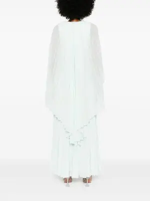 Huishan Zhang Plissé Cape Gown