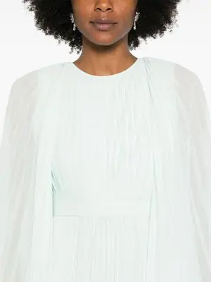 Huishan Zhang Plissé Cape Gown