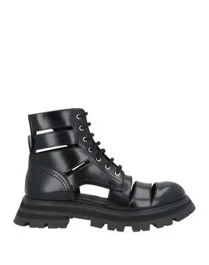Alexander McQueen Lace-up Leather Ankle Boots